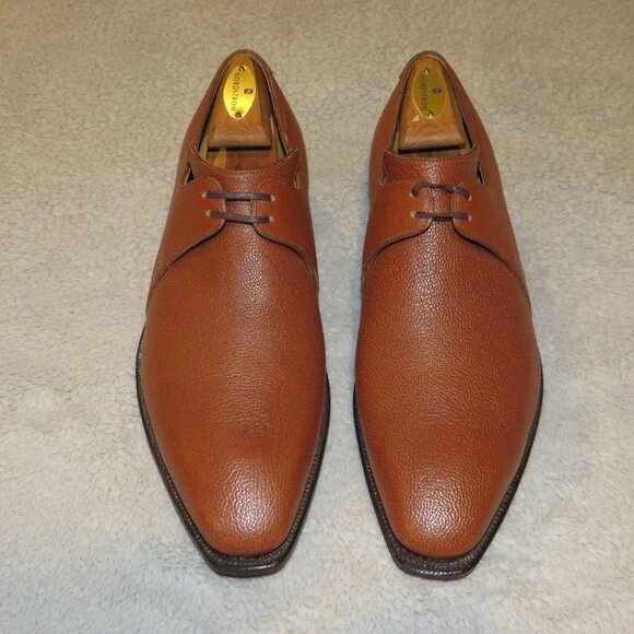 corthay | Shoes | Corthay Arca Pullman Tan Pebbled Leather Two Eyelet ...